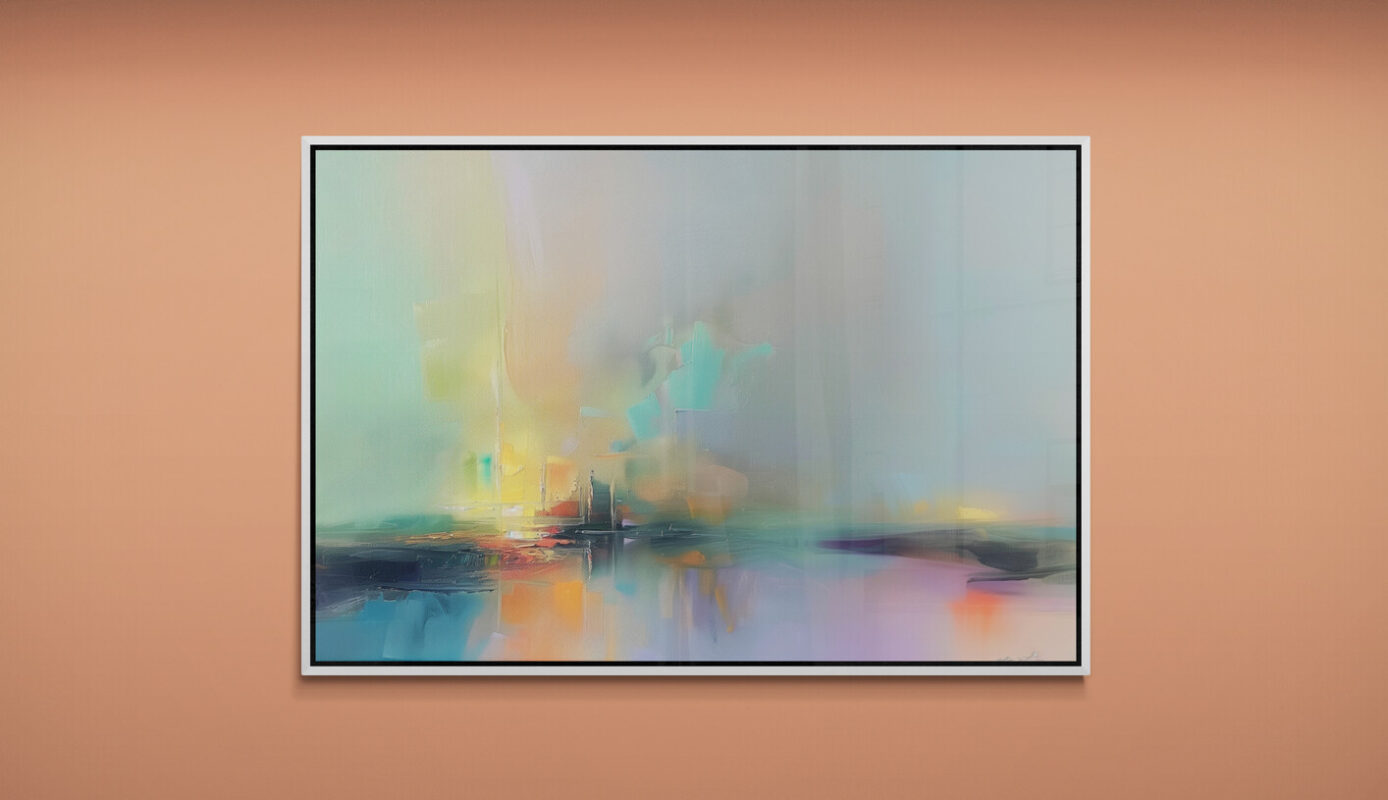 City Lights from Across the Bay – Abstract Giclee Print – JBell Gallery
